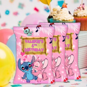 Stitch Chip Bags Label for Kids Birthday Party Favor Decor- Digital ...