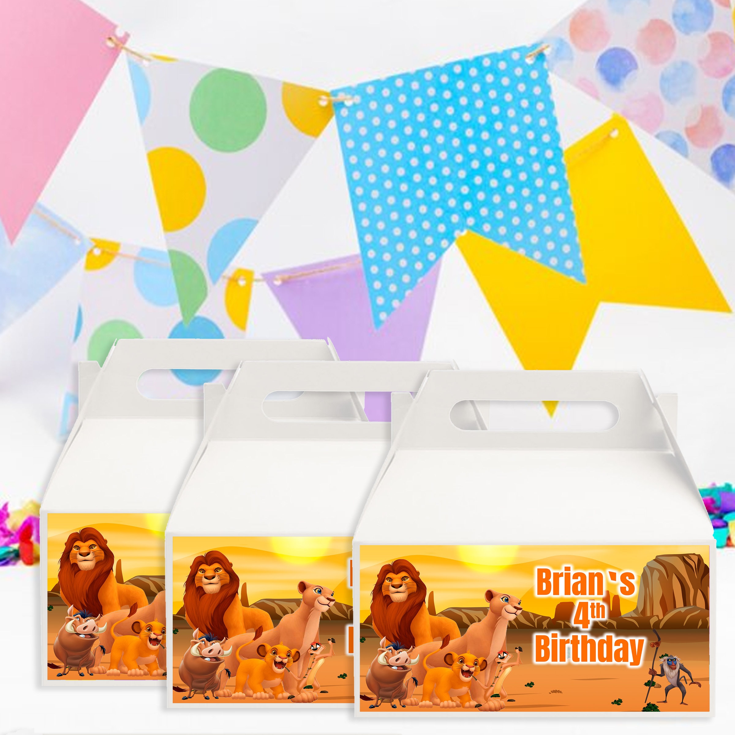 Lion King Gable Box Labels 12-pack Stickers Size 6x3.25in - Etsy UK