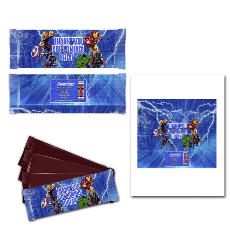 Avengers Candy Bar Labels | Self-editing | Instant Download - Etsy