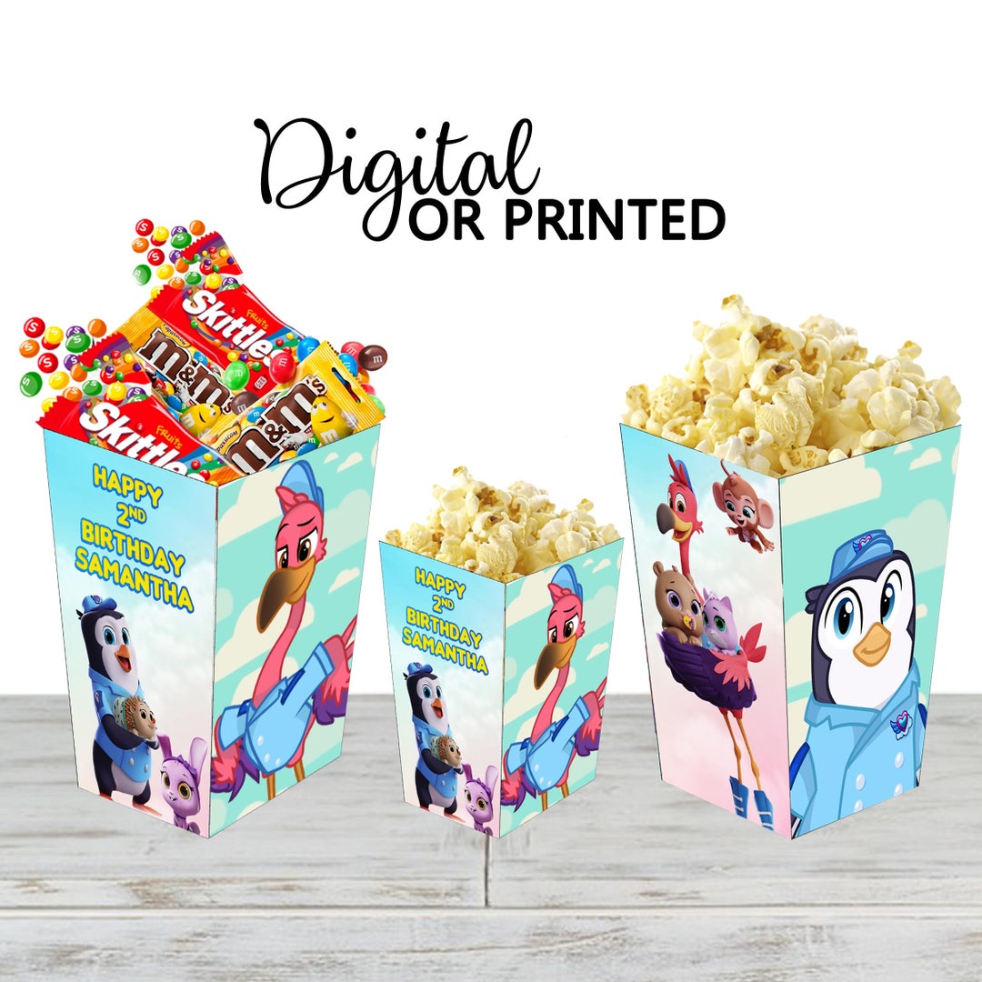 TOTS Popcorn Box for Birthday Party Candy Snack Favor - Digital and ...