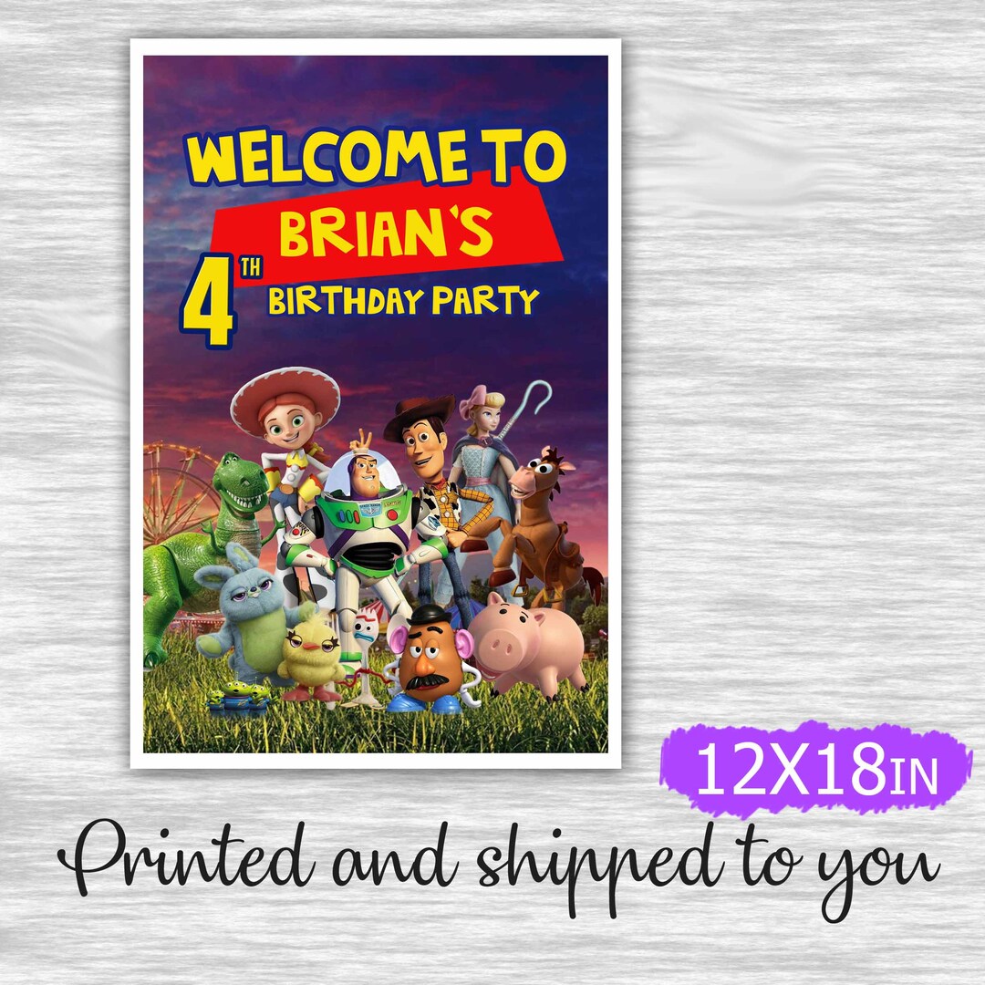 Toy Story Welcome Sign for Birthday Party Wall Door Decor - Hardcover ...