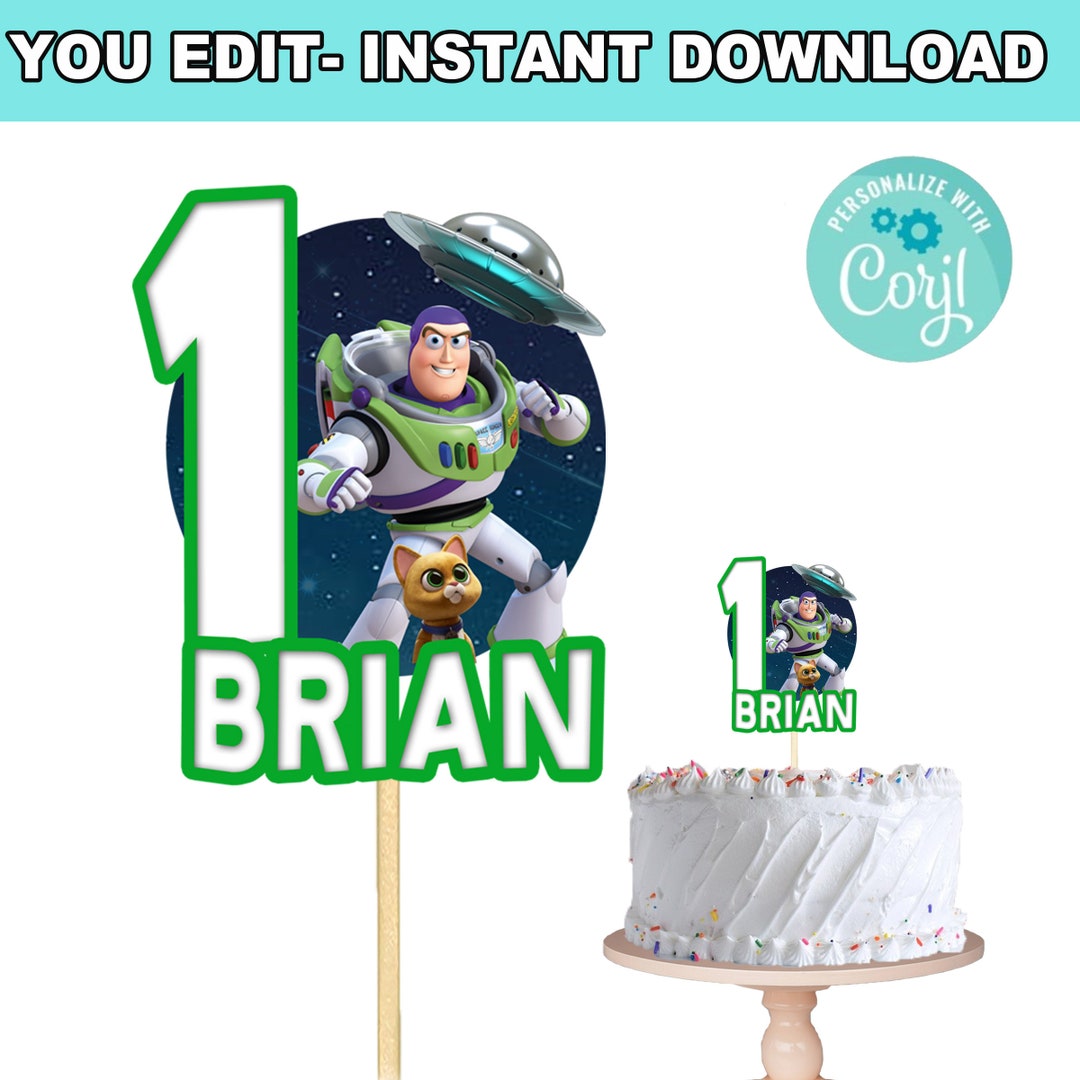 Buzz Lightyear Cake Topper | Self-editing | Instant Download - Etsy