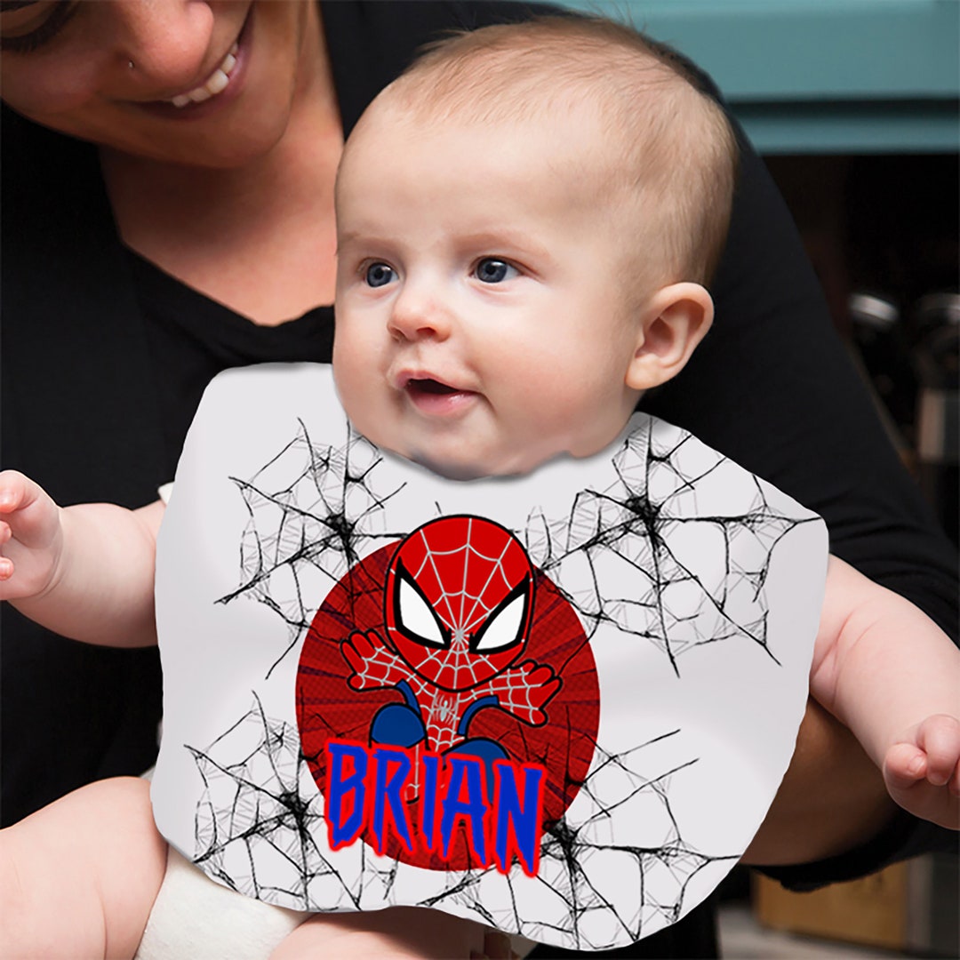 Spiderman Baby Bib With Name Custom Gift for Shower Boy Girl Son ...