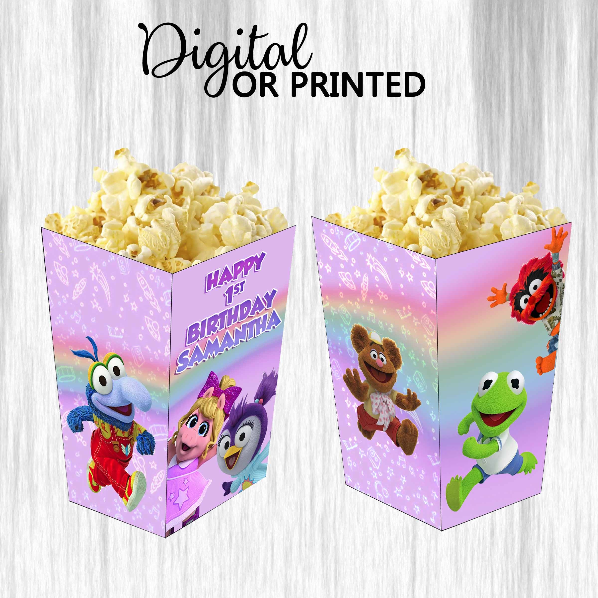 Muppet Babies Popcorn Box Digital and Physical Options - Etsy