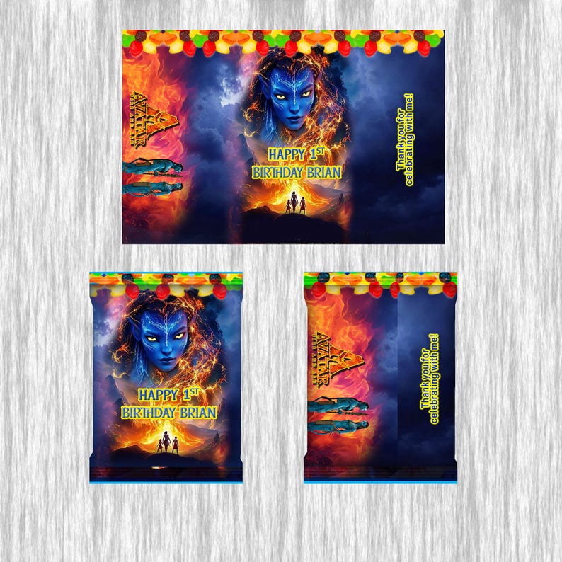 Avatar Fire and Ash Fruit Snack Label Sticker for Kids Birthday Party ...