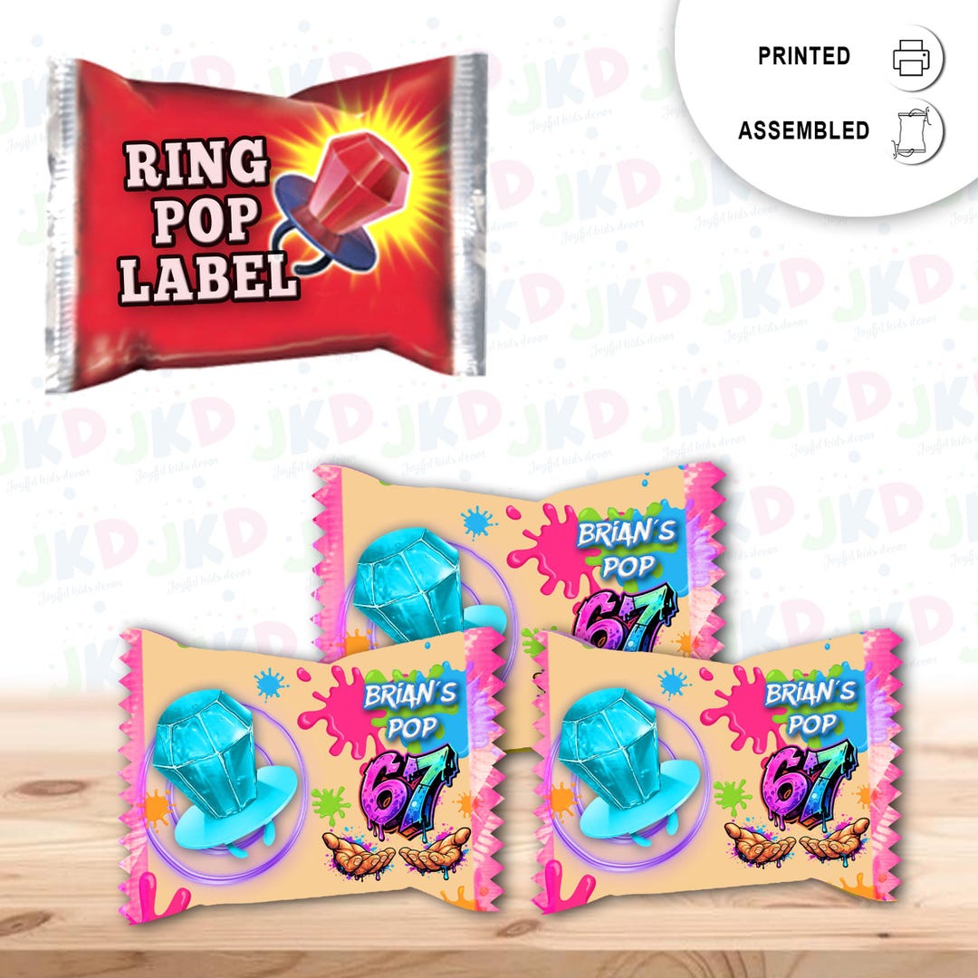 67 Ring Pop Label Sticker for Birthday Party Candy Favor - Etsy