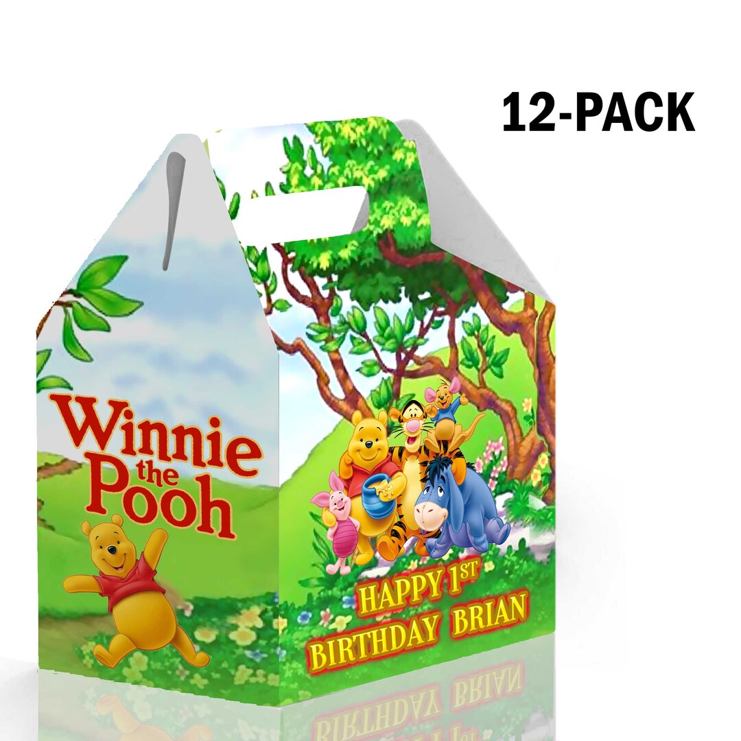 Winnie the Pooh Candy Gable Box for Birthday Party Favors 12 Pack - 4 ...