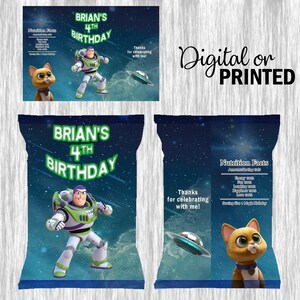 Buzz Lightyear Chip Bags Label for Kids Birthday Party Favor Decor ...