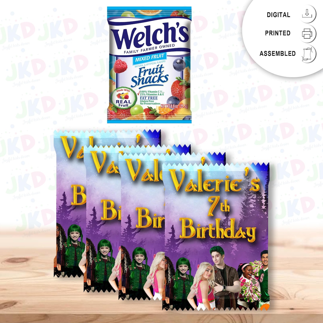 Zombies Fruit Snack Label Sticker for Kids Birthday Party Favor Decor ...