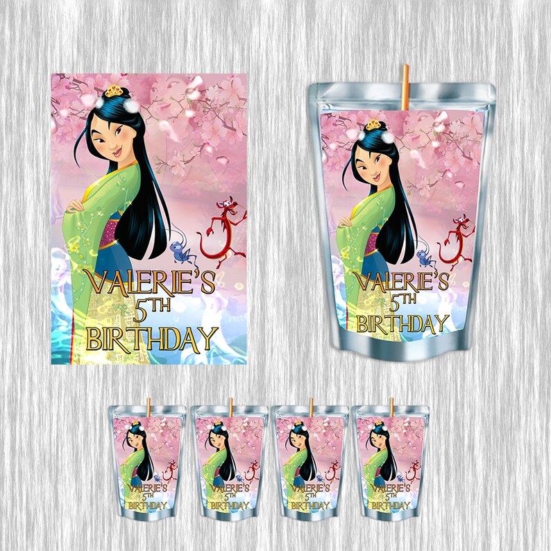 Mulan Juice Pouch Label Sticker or Complete Custom Juice Pouches for ...
