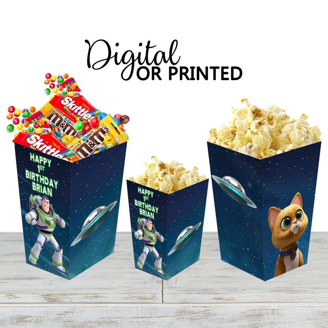 Buzz Lightyear Popcorn Box for Birthday Party Candy Snack Favor - Digital and Physical Options ...
