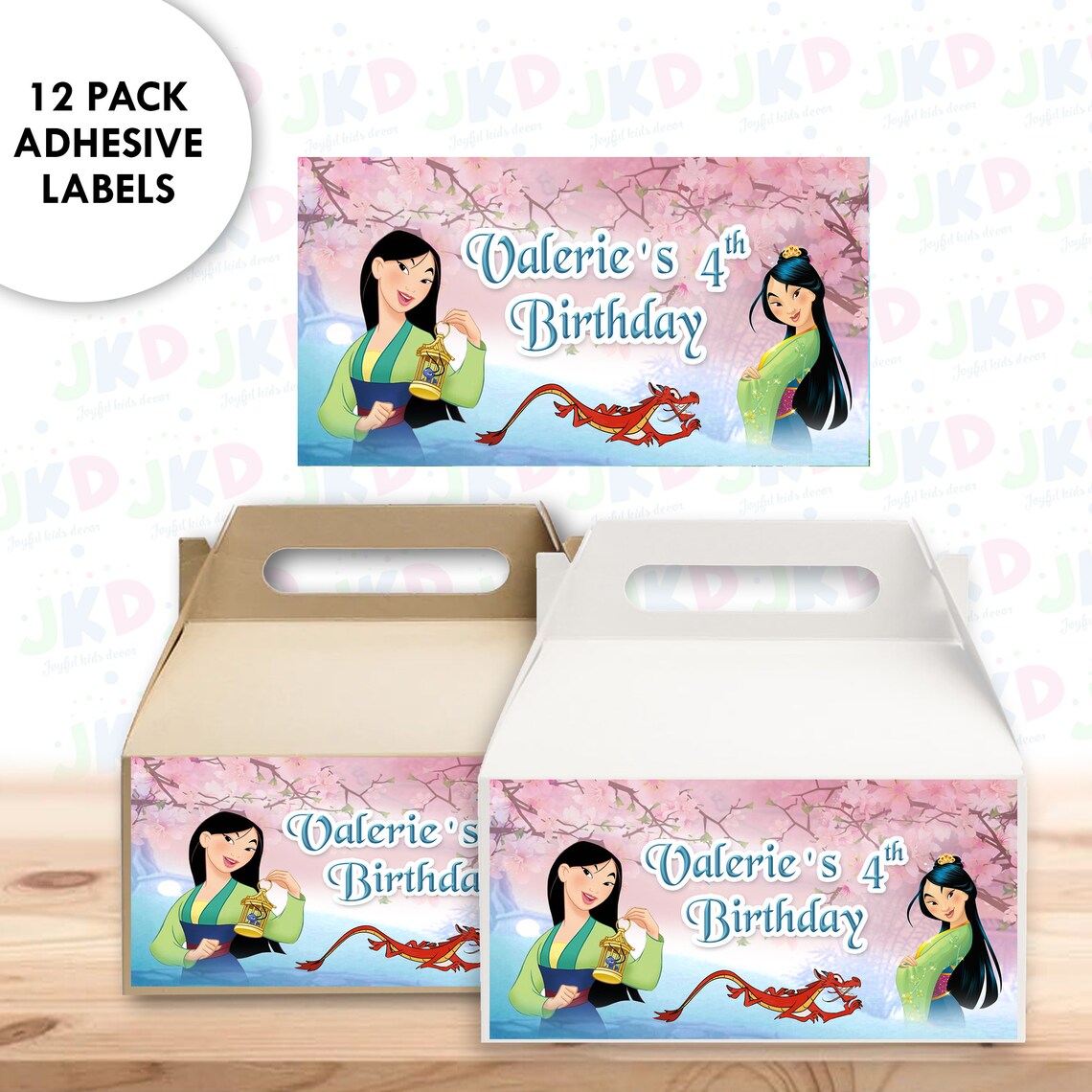 Mulan Gable Box Labels | 12-pack Stickers | Size 6x3.25in - Etsy