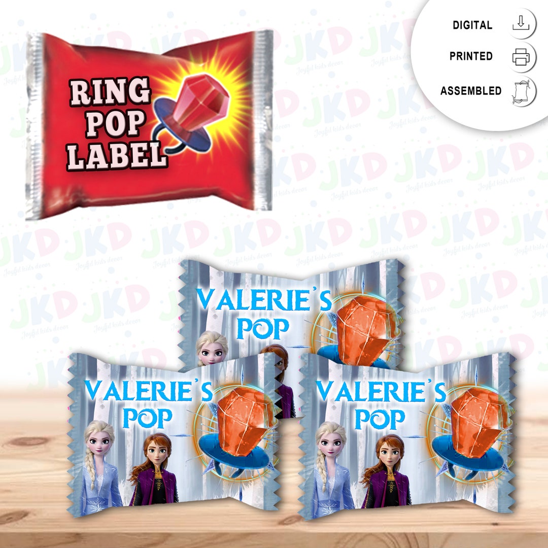 Frozen 2 Ring Pop Label Sticker for Birthday Party Candy Favor Digital ...