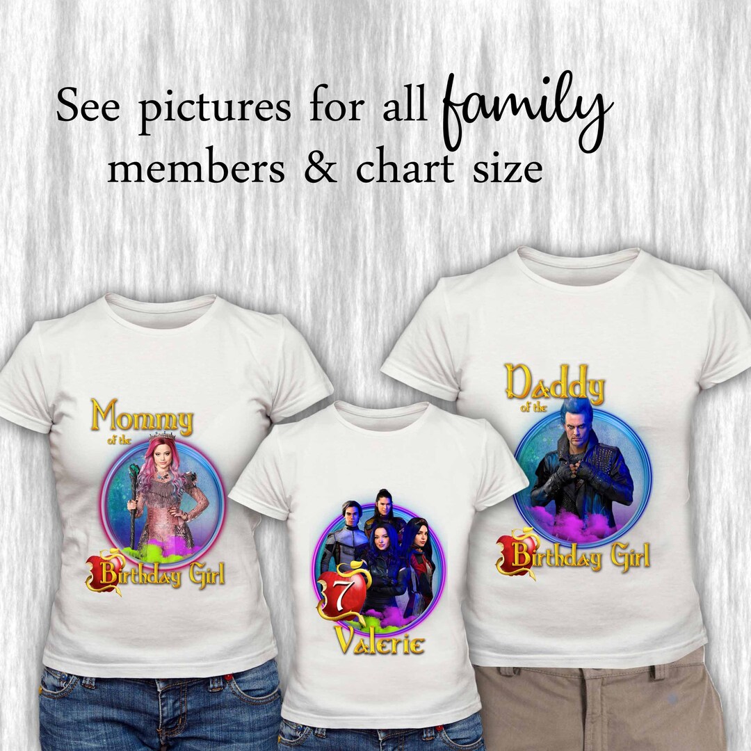 Descendants Birthday Girl & Family Matching Shirts - Etsy
