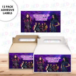 Descendants Gable Box Labels | 12-pack Stickers | Size 6x3.25in - Etsy