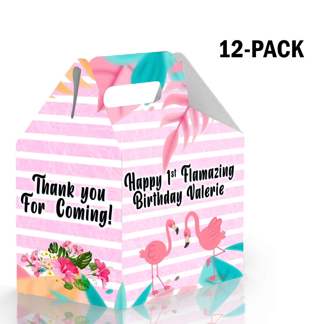 Flamingo Candy Gable Box for Birthday Party Favors 12 Pack - 4.4x4.5in ...