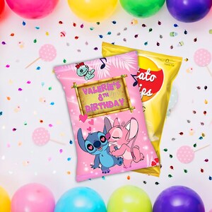 Stitch Chip Bags Label for Kids Birthday Party Favor Decor- Digital ...