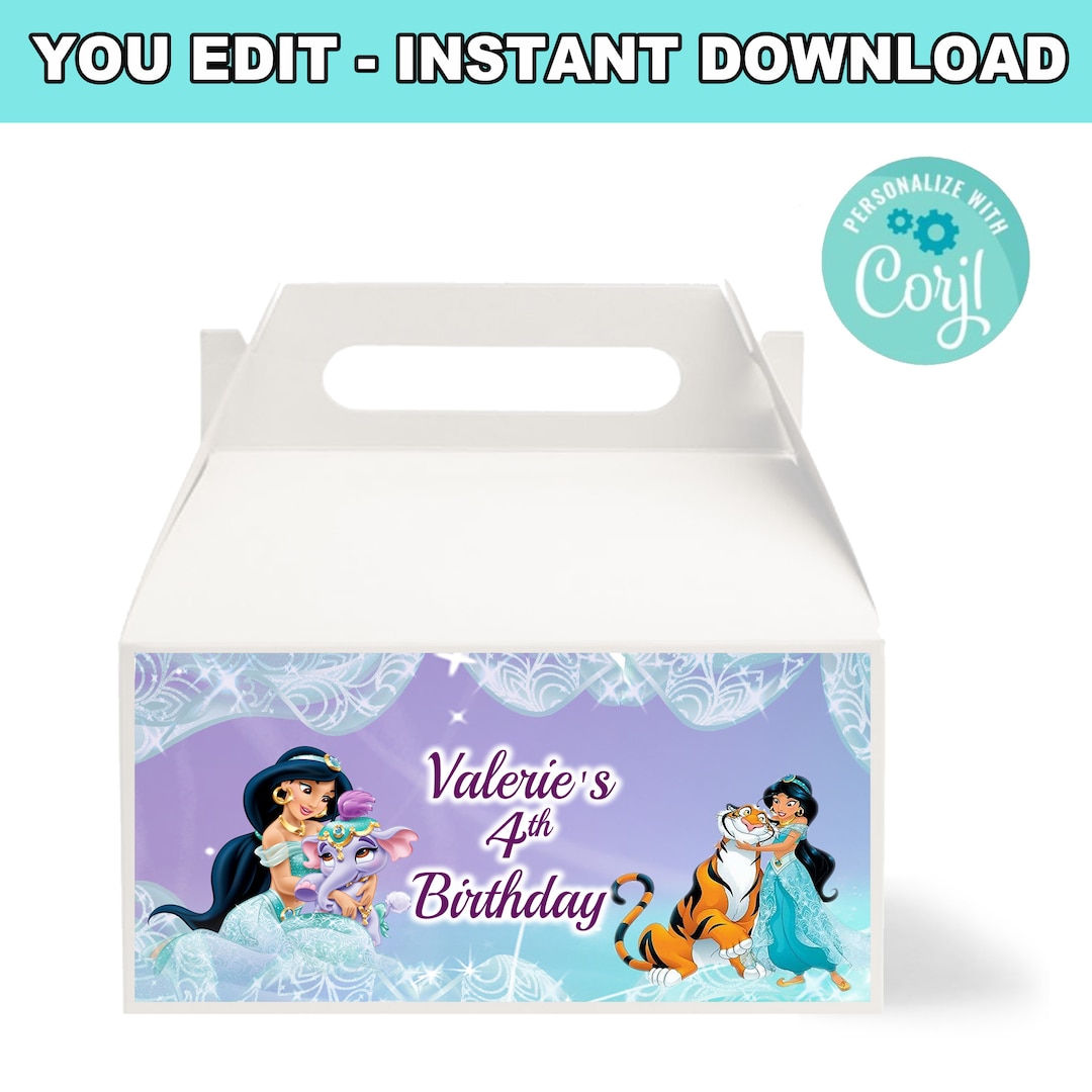 Jasmine Gable Box Label | Self-editing | Instant Download - Etsy