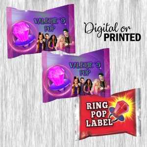 Zombies Ring Pop Label Sticker for Birthday Party Candy Favor - Digital ...