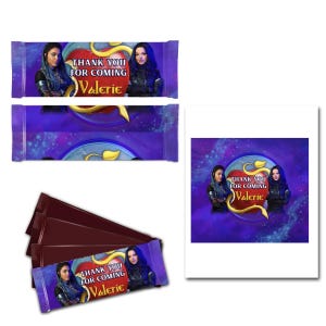 Descendants Candy Bar Labels for Party Decor Chocolate Birthday Favor ...
