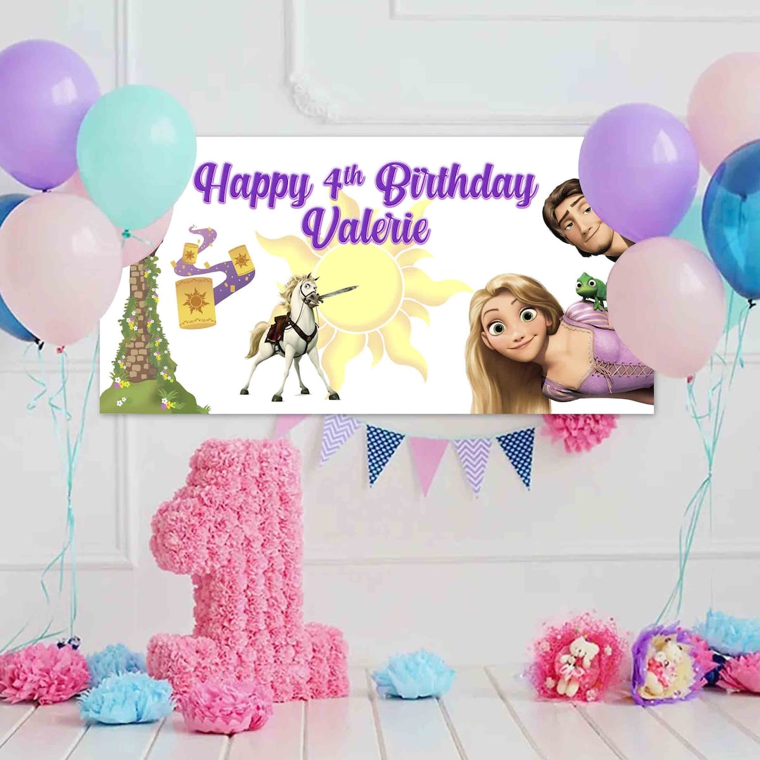 Tangled Birthday Banner Weatherproof Vinyl for Party Decor | Custom ...