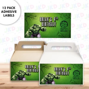 Hulk Gable Box Labels | 12-pack Stickers | Size 6x3.25in - Etsy