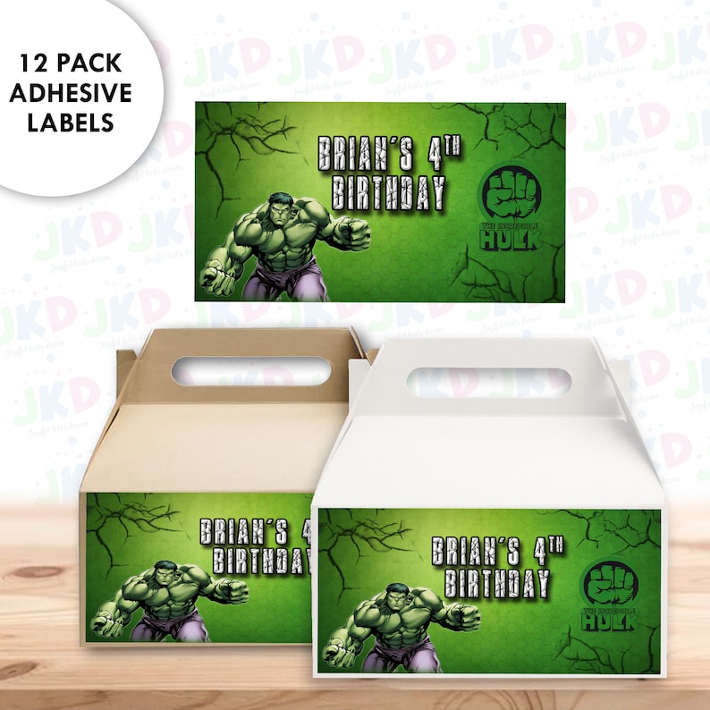 Hulk Gable Box Labels 12-pack Stickers Size 6x3.25in - Etsy