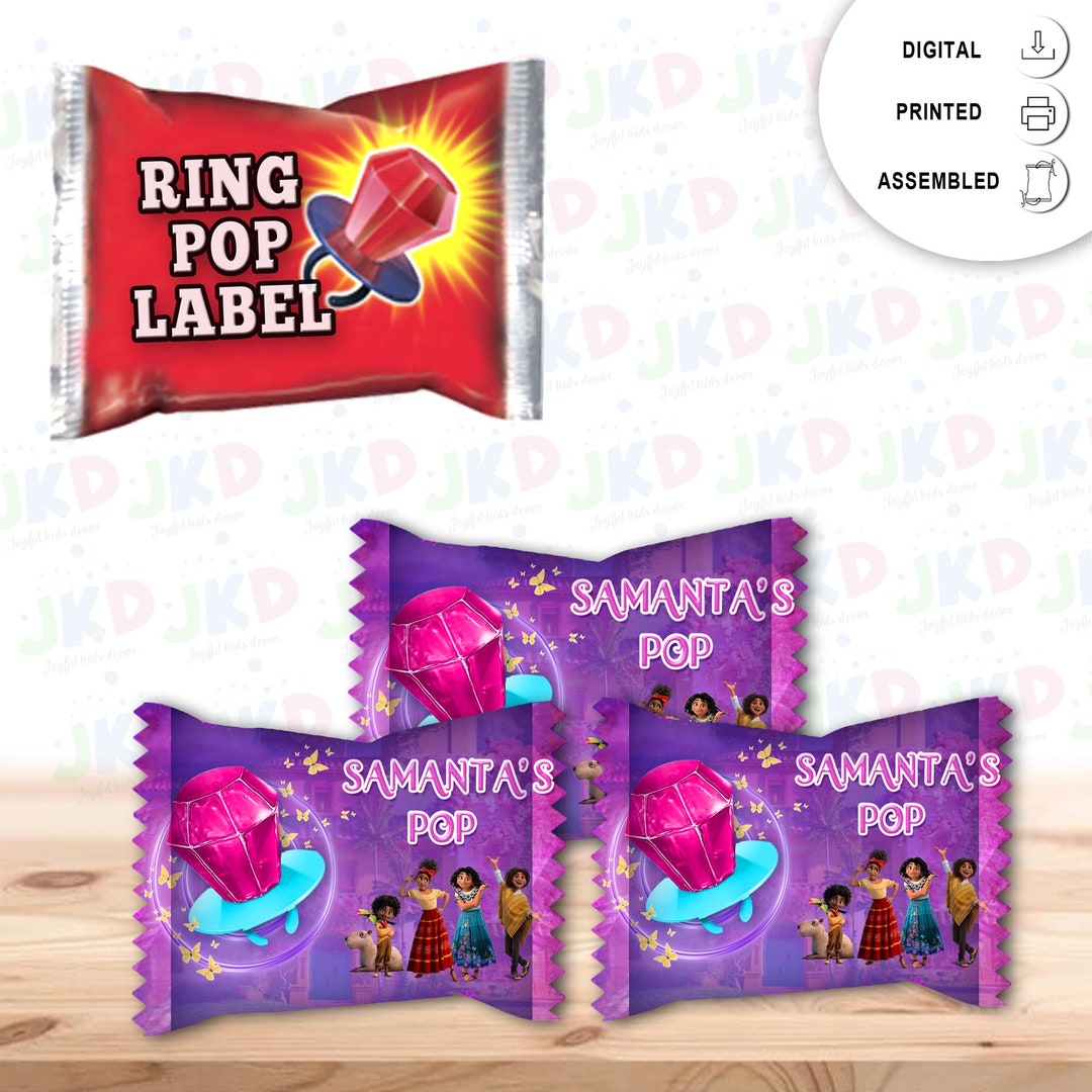 Encanto Ring Pop Label Sticker for Birthday Party Candy Favor - Digital ...