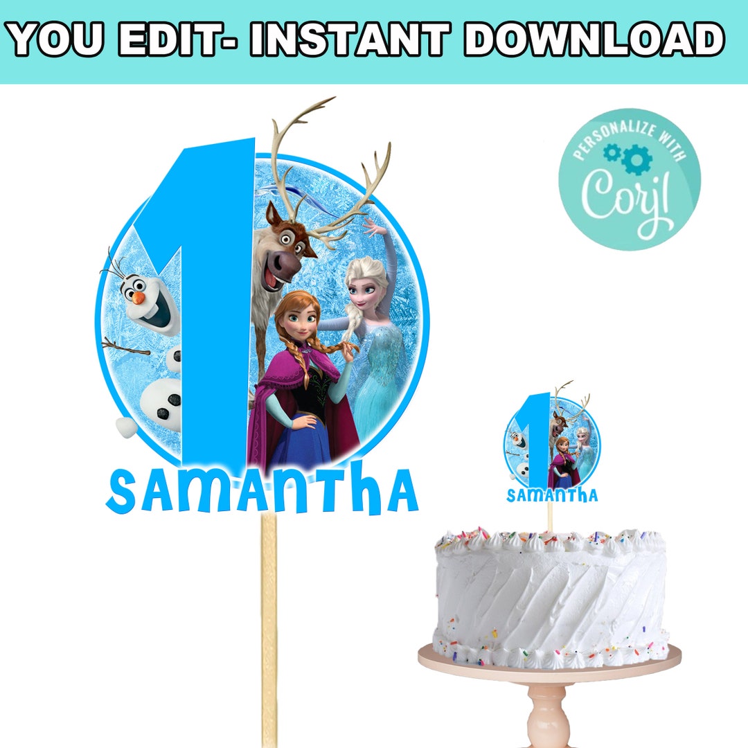 Frozen Cake Topper | Self-editing | Instant Download - Etsy