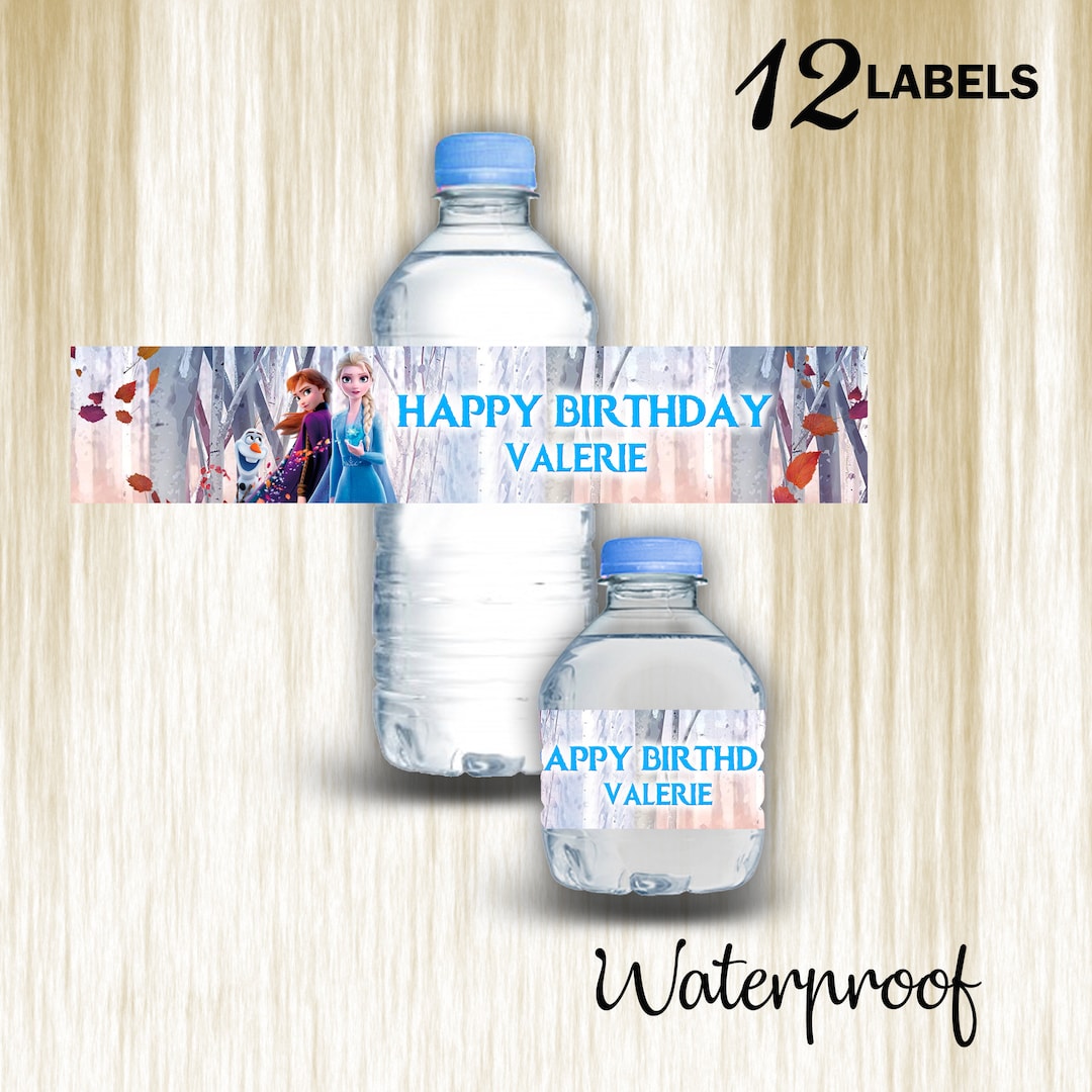 Frozen 2 Water Bottle Labels 12-pack Waterproof Stickers Ideal for 16 ...