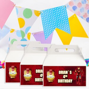 Iron Man Gable Box Label | Self-editing | Instant Download - Etsy