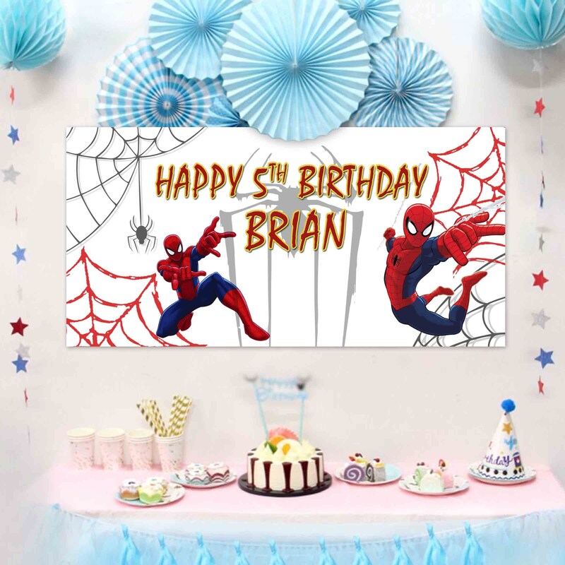 Spiderman Birthday Banner - Etsy