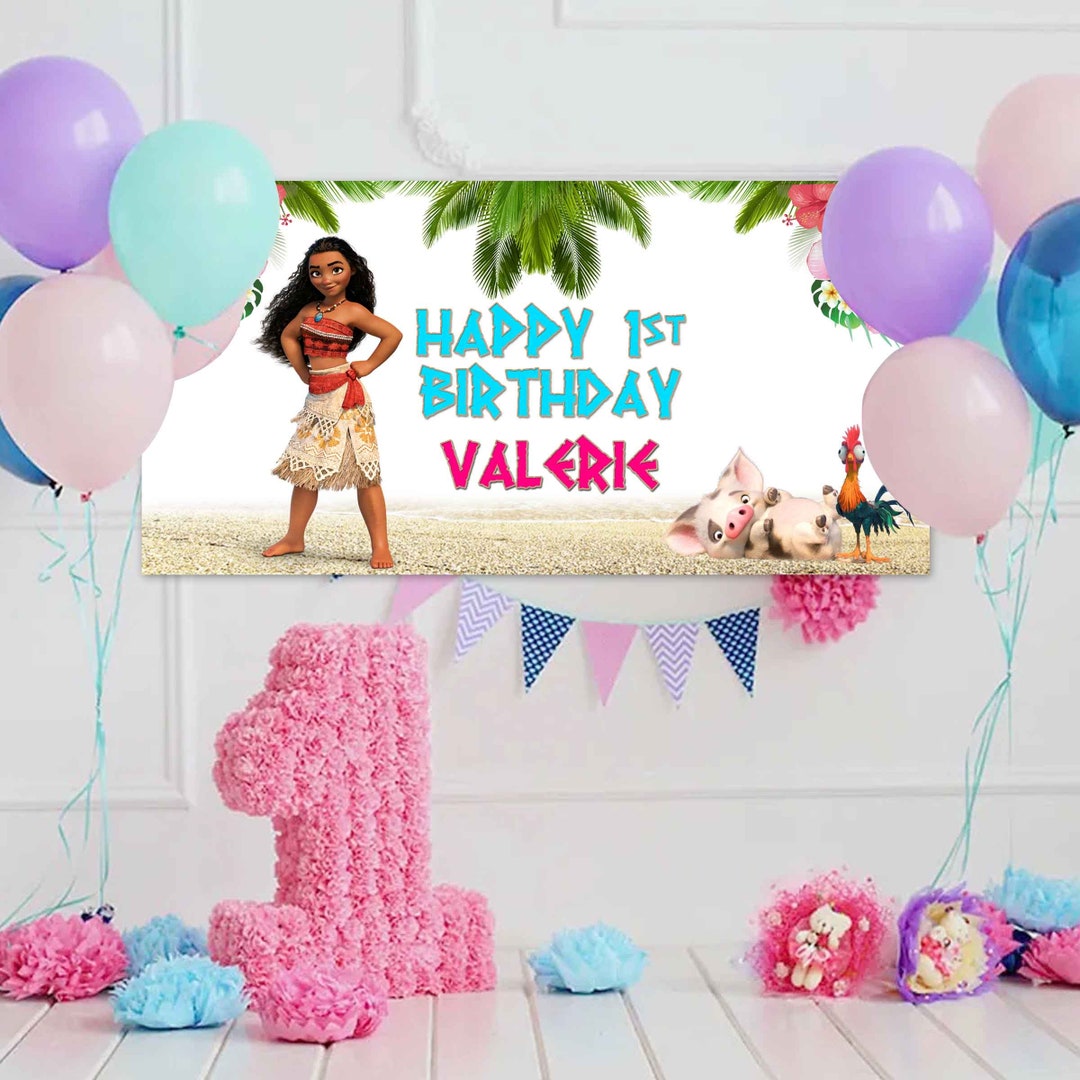 Moana Birthday Banner Weatherproof Vinyl for Party Decor | Custom ...