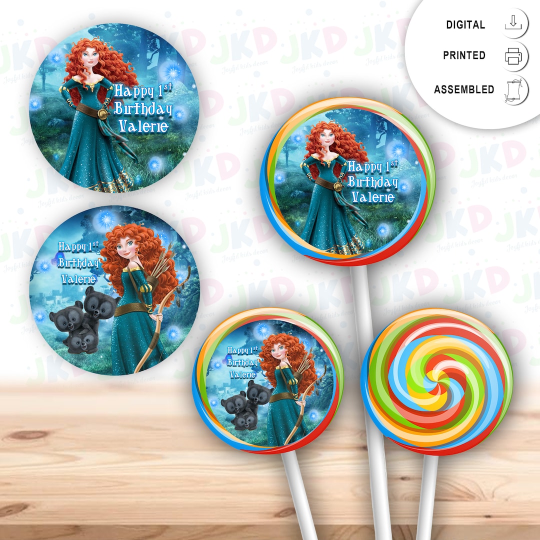 Brave Stickers for Birthday Party Decor Lollipops Candy Favors| 12 Pack ...