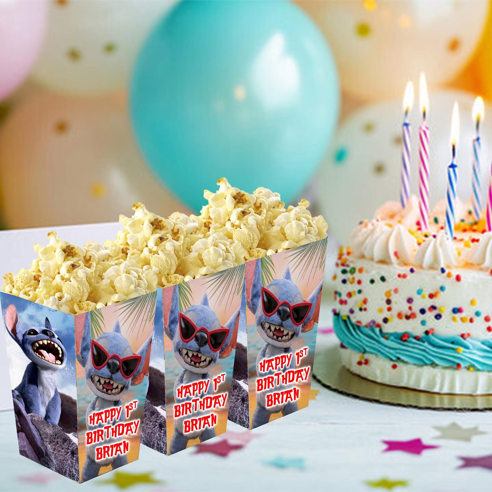 Stitch Live Action Popcorn Box for Birthday Party Candy Snack Favor - Etsy