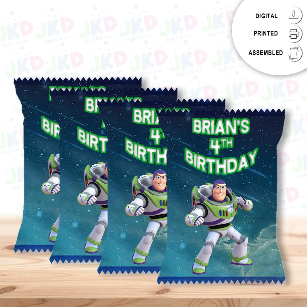 Buzz Lightyear Chip Bags Label for Kids Birthday Party Favor Decor ...