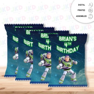Buzz Lightyear Chip Bags Label for Kids Birthday Party Favor Decor ...