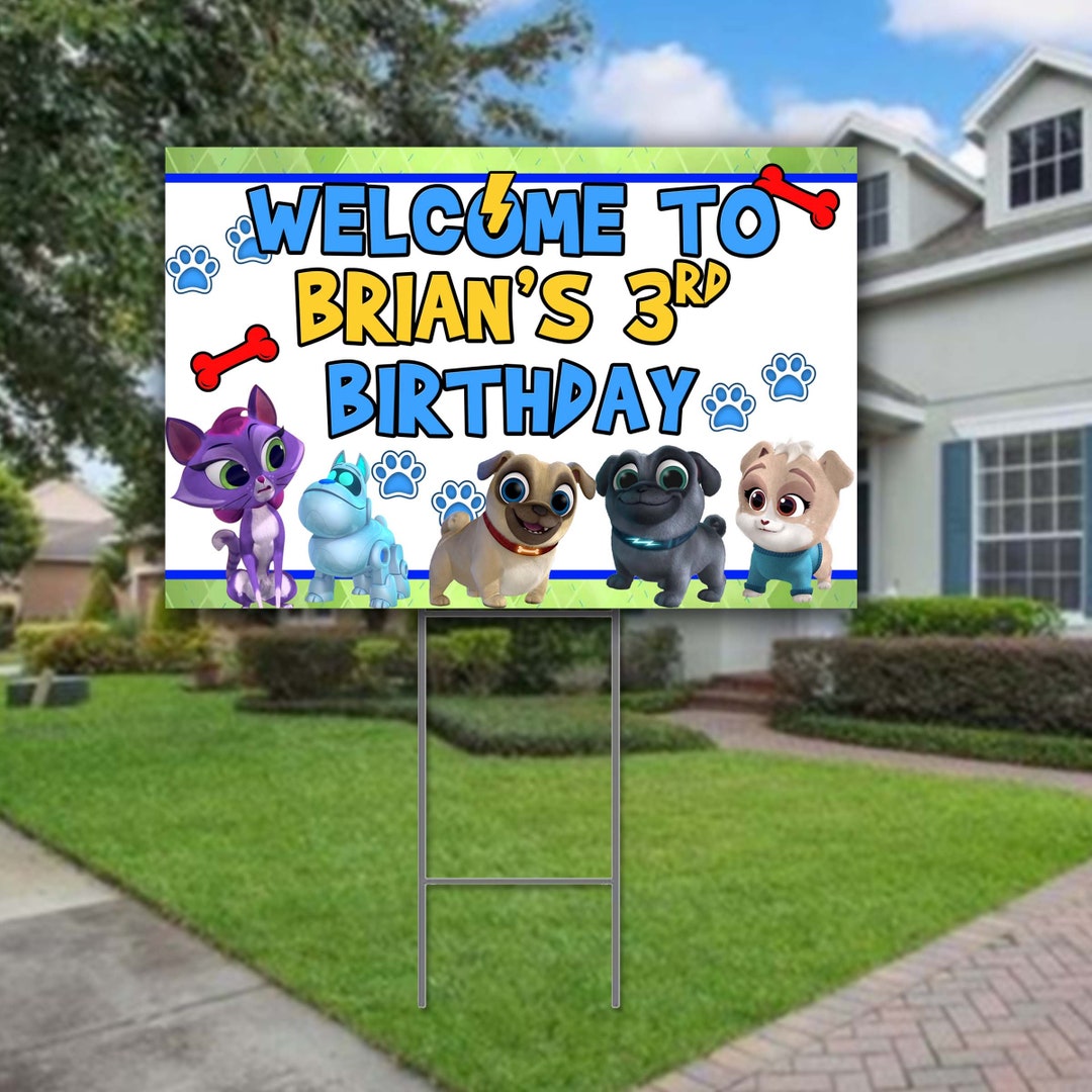 Puppy Dog Pals Yard Sign for Birthday Party Decor Weatherproof Stake ...