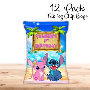 Stitch Chip Bags Label for Kids Birthday Party Favor Decor, Stickers or ...