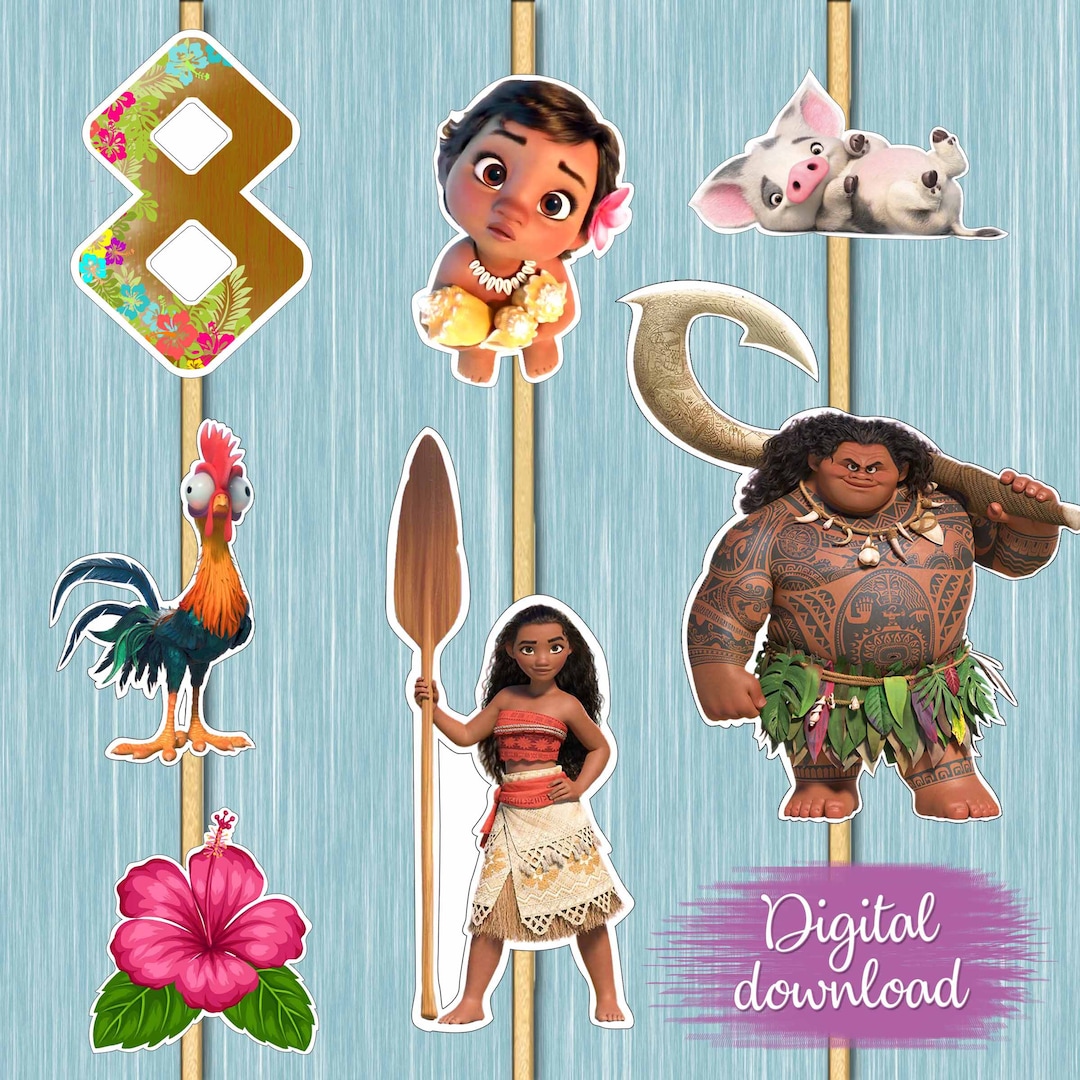 Moana Cake Topper Images - Party Decoration - YOU PRINT - Etsy