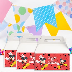 Mickey Mouse Gable Box Label | Self-editing | Instant Download - Etsy