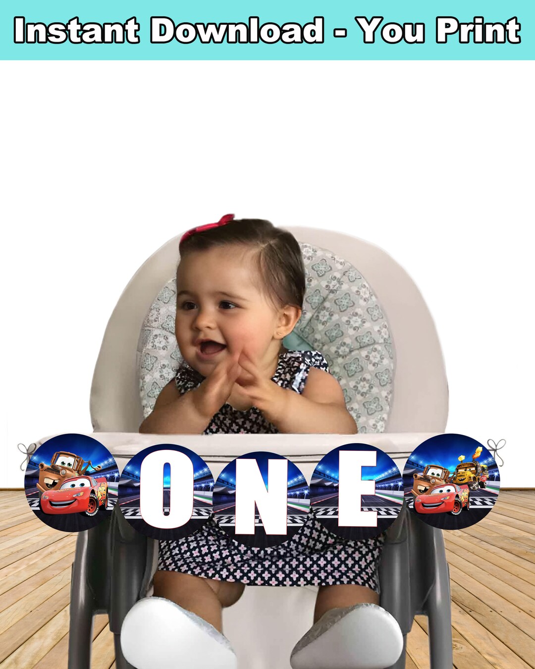 Cars High Chair Banner | Instant Download | You Print - Etsy