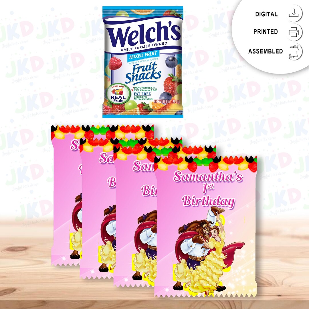 Beauty and the Beast Fruit Snack Digital and Physical Options - Etsy
