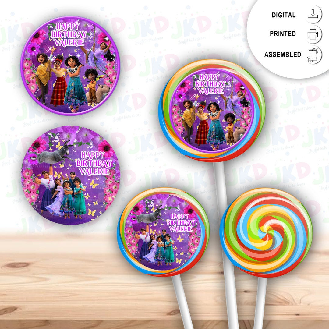 Encanto Stickers for Birthday Party Decor Lollipops Candy Favors| 12 ...
