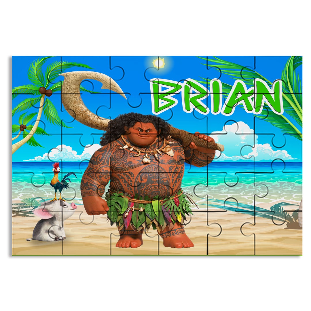 Maui Puzzle With Name Kids Jigsaw Gift Son Daughter Birthday | 30pcs 7 ...