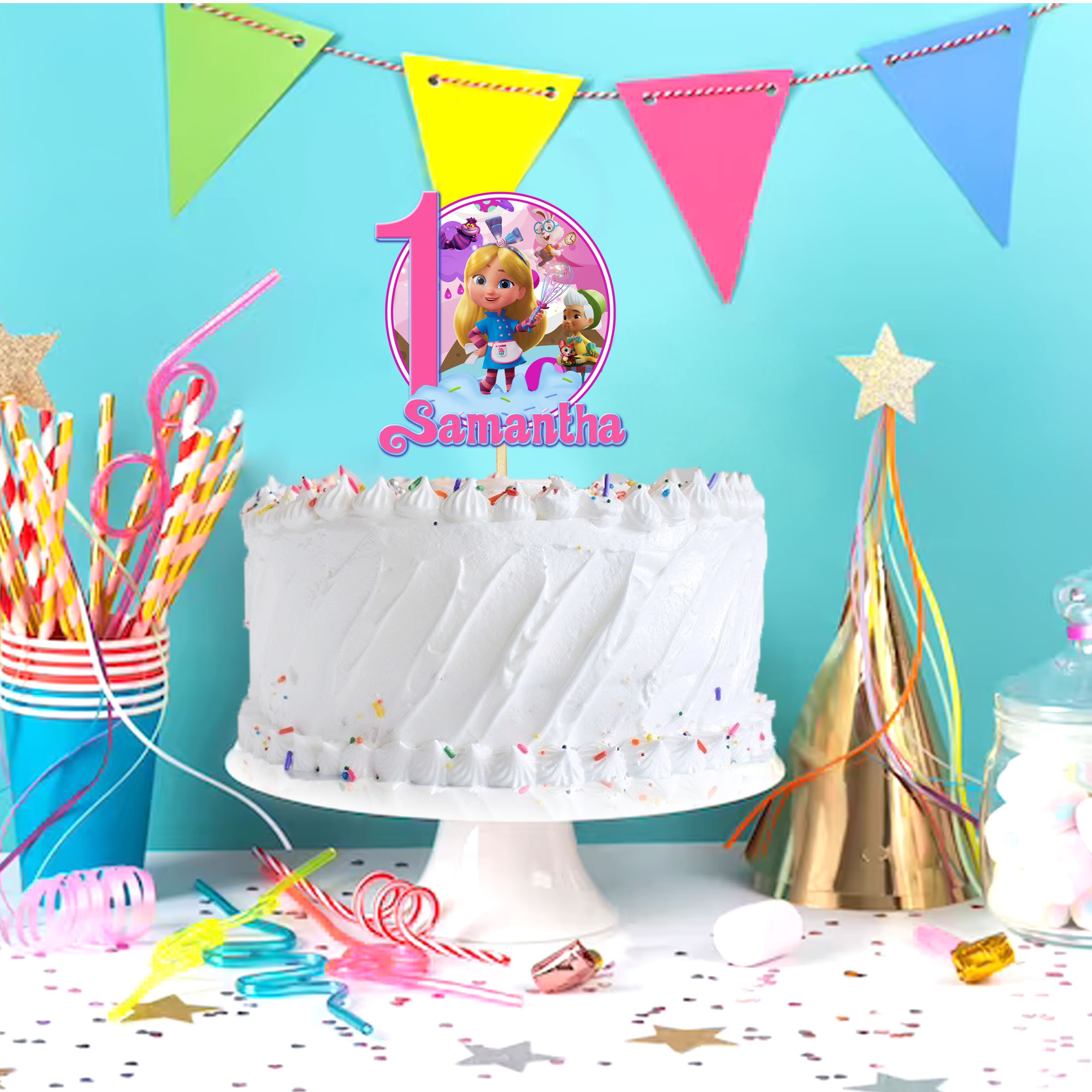 Alice Bakery Cake Topper Self-editing Instant Download - Etsy