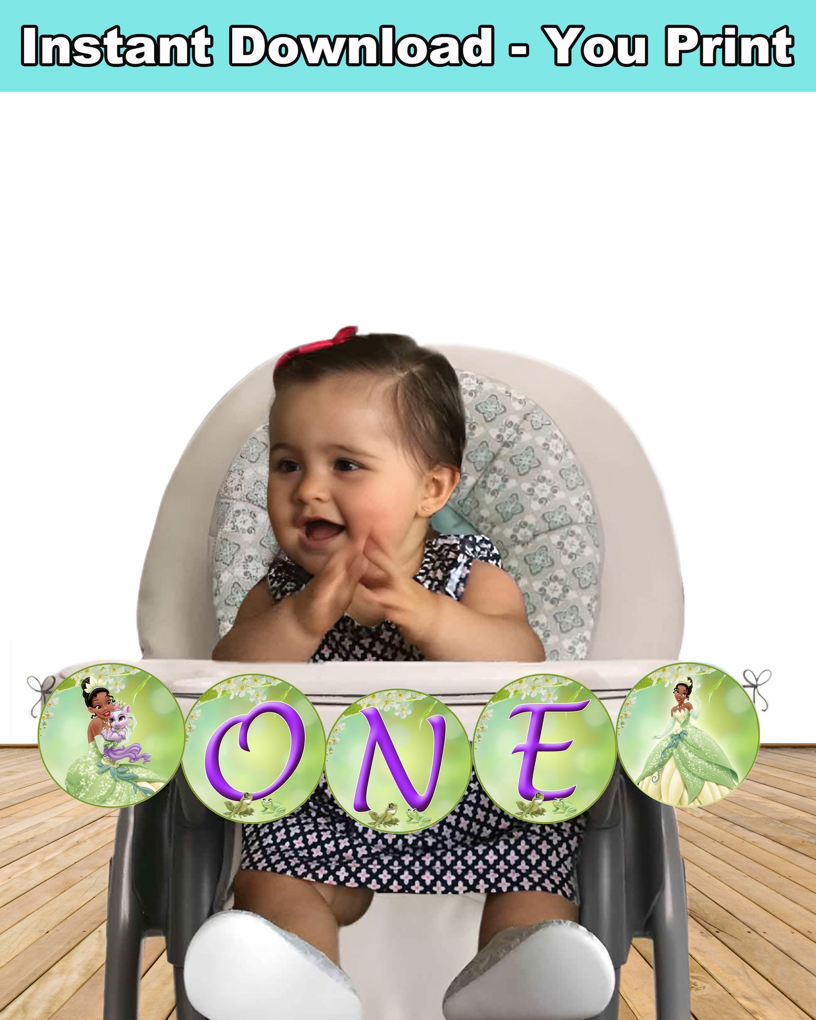 Tiana High Chair Banner | Instant Download You Print - Etsy