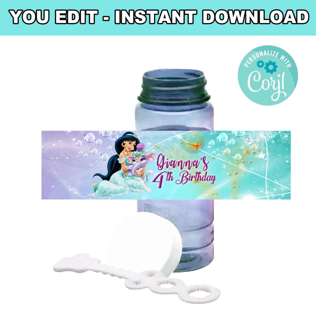 Jasmine Digital Bubble Wrapper Labels Instant Download Self-editable ...