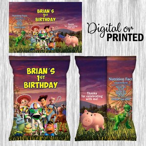 Toy Story Chip Bags Label for Kids Birthday Party Favor Decor, Stickers ...