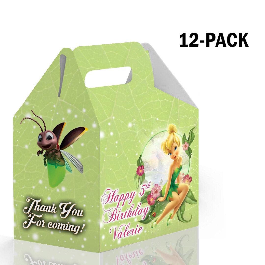 Tinker Bell Candy Gable Box for Birthday Party Favors 12 Pack - 4.4x4 ...